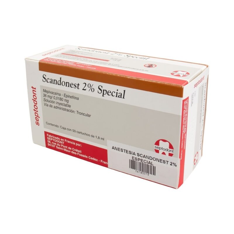 ANESTESIA SCANDONEST SEPTODONT MEPIVACAINA 2* CAJA - Depósito Dental ...
